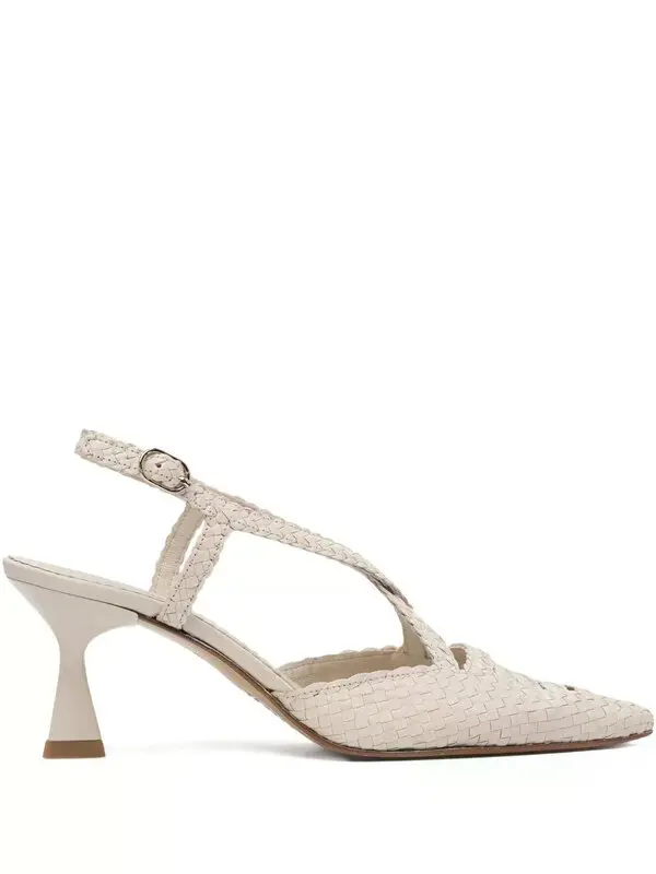 TONI PONS Woven Leather Ankle-strap Pumps