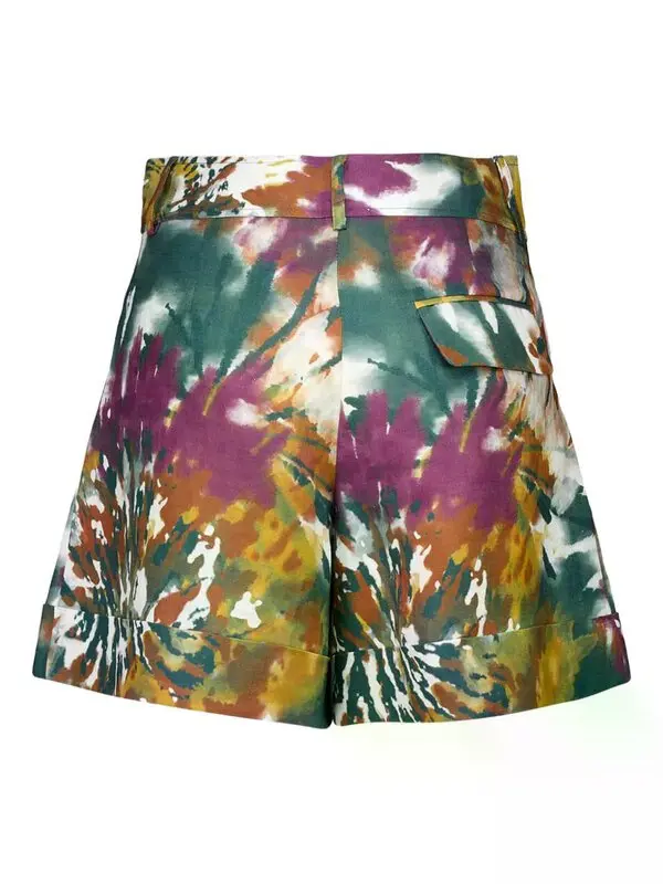 PAULA Pleated Tie-dye Shorts