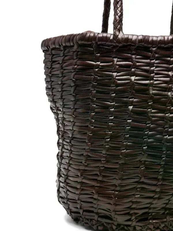 Dragon Diffusion Woven Leather Bucket Bag