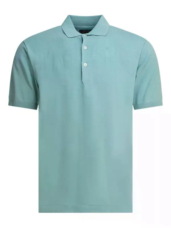 BEAMS Short-sleeve Cotton Polo Shirt - Blue
