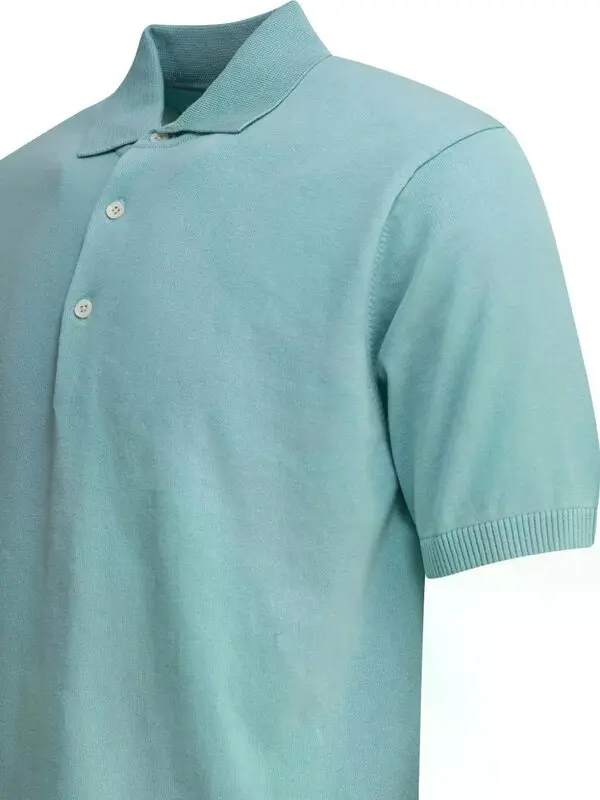 BEAMS Short-sleeve Cotton Polo Shirt - Blue