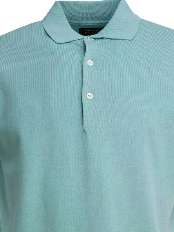 BEAMS Short-sleeve Cotton Polo Shirt - Blue