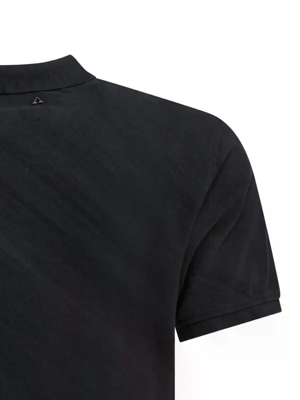 ALTUM Short-sleeve Buttoned Polo Shirt - Black