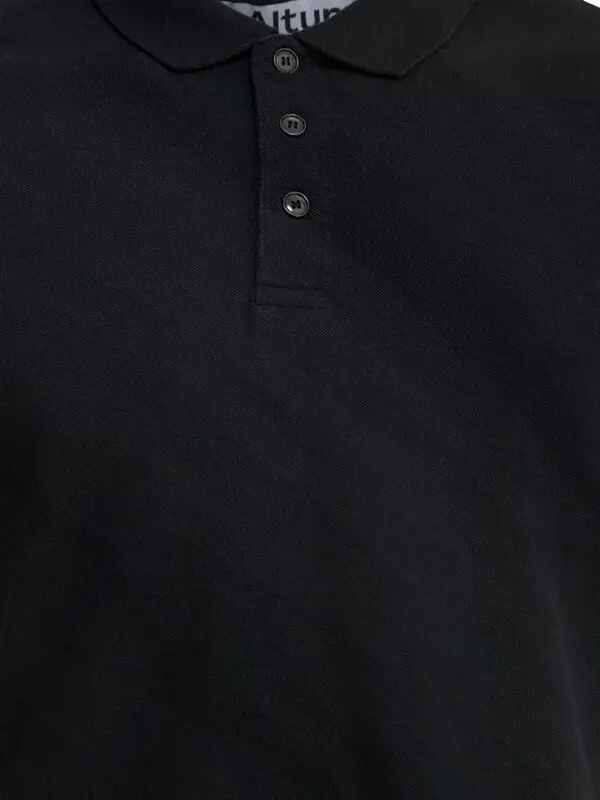 ALTUM Short-sleeve Buttoned Polo Shirt - Black