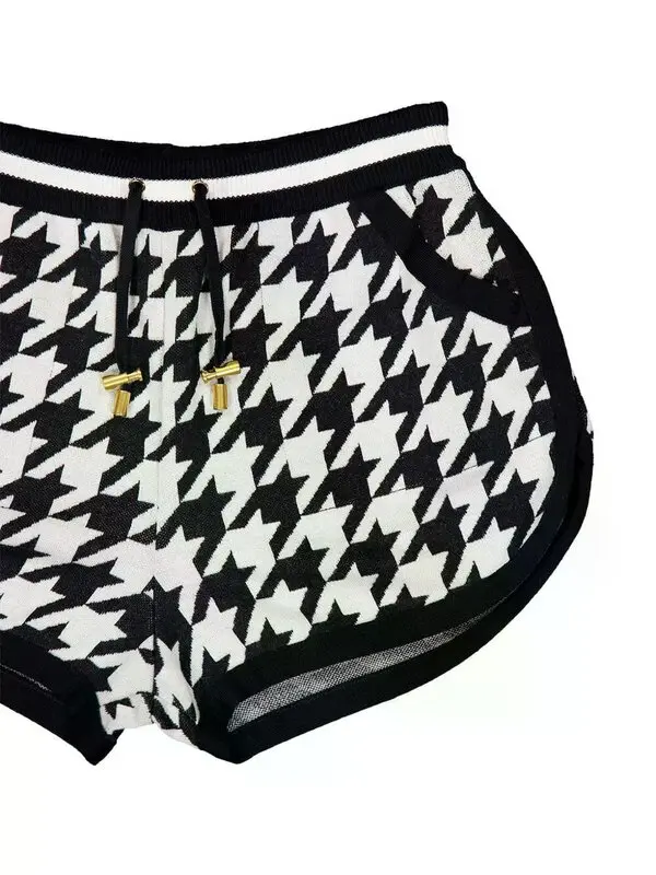 Balmain Houndstooth Knit Shorts
