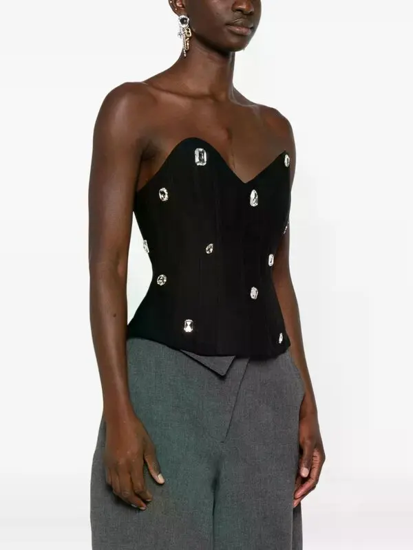 David Koma Crystal-embellished Corset Top