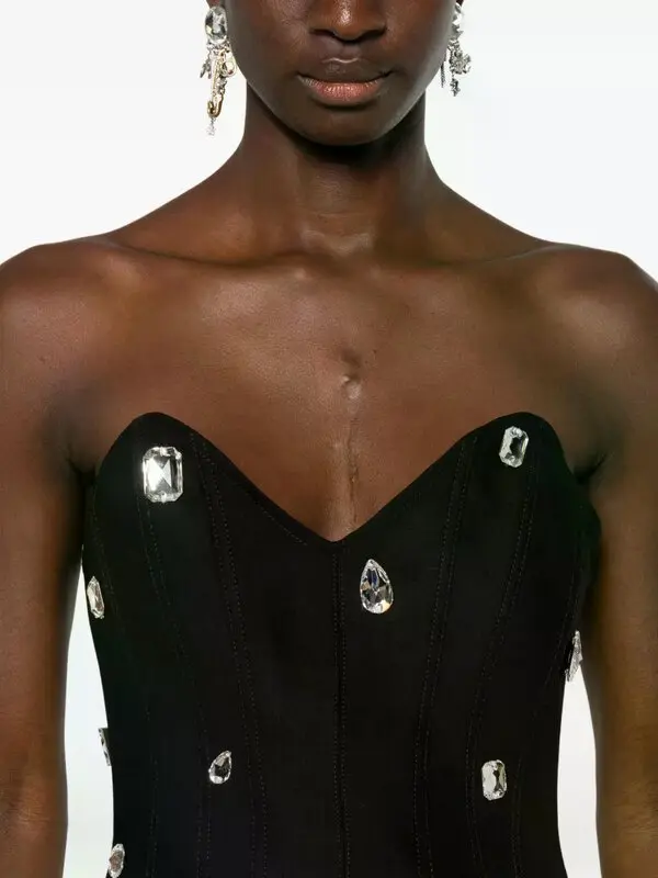 David Koma Crystal-embellished Corset Top