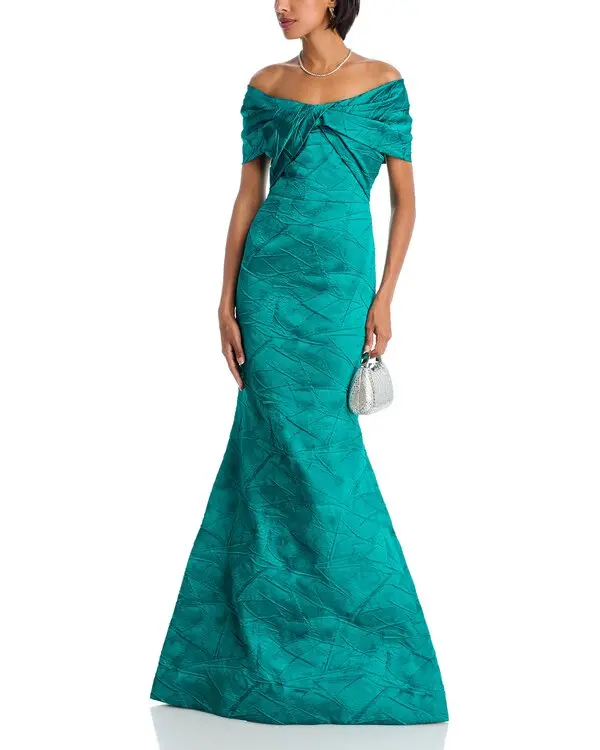 Rickie Freeman For Teri Jon Textured Mermaid Gown