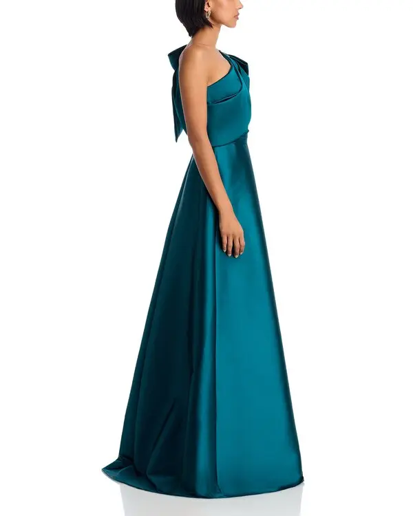Rickie Freeman For Teri Jon One Shoulder Embellished Gown - Peacock |  Editorialist