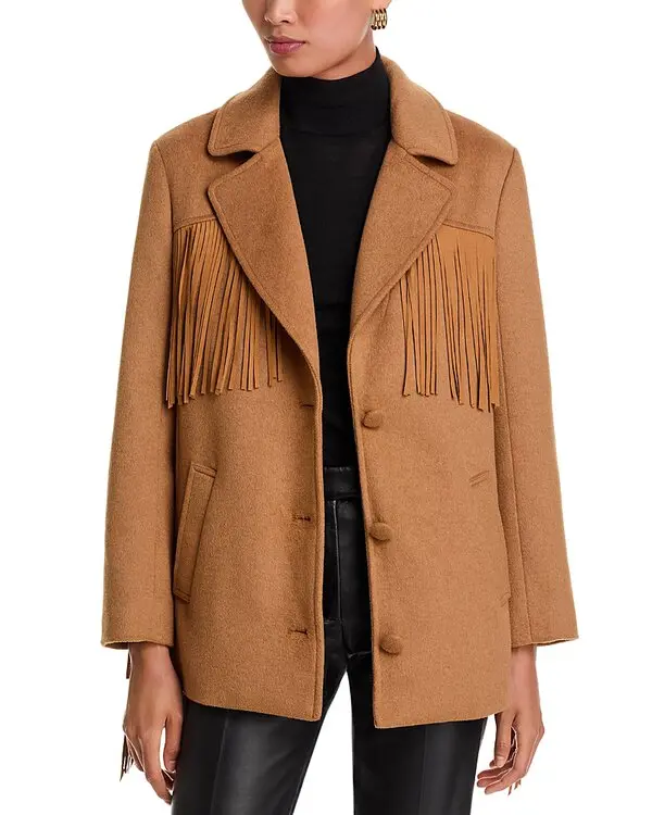 Cinq À Sept Keeley Fringe Trim Coat