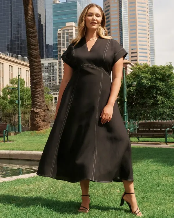 black designer dress Black tulle dress with intricate gold embroidery main image 1