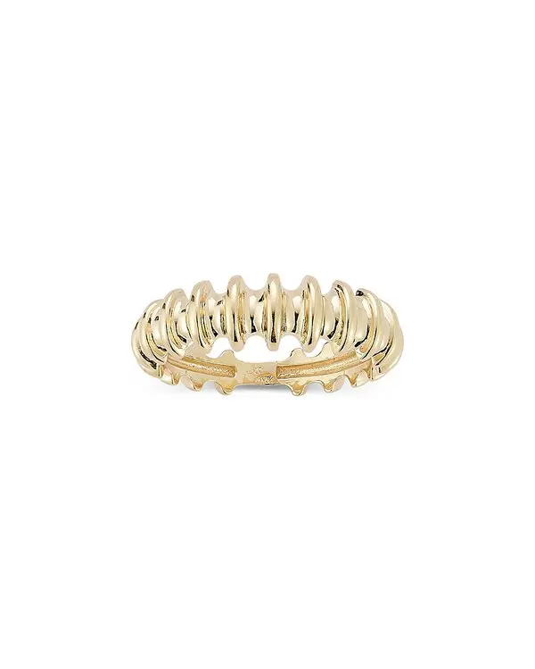 Bloomingdale'S 14k Yellow Ribbed Band Ring - Gold