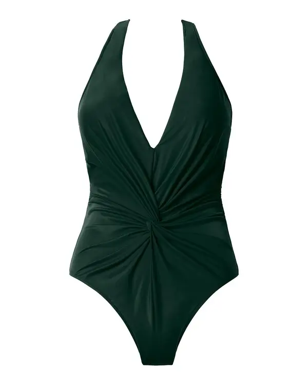 Magicsuit V Neck Twist Front One Piece Swimsuit