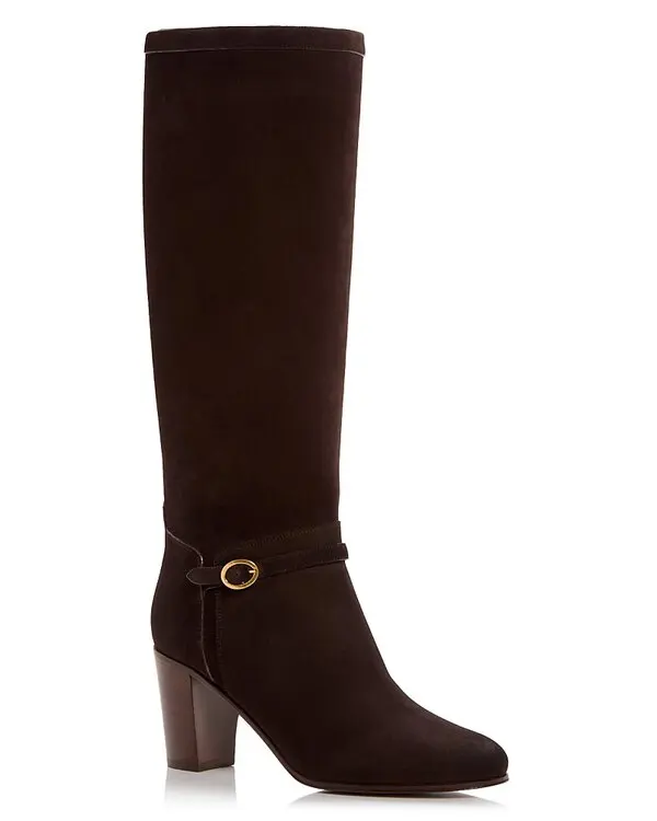Valentino Garavani Pattie Tall Suede Boots - Brown