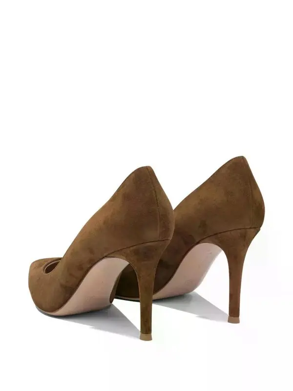 GIANVITO ROSSI 85mm Suede Pointed-toe Pumps - Brown
