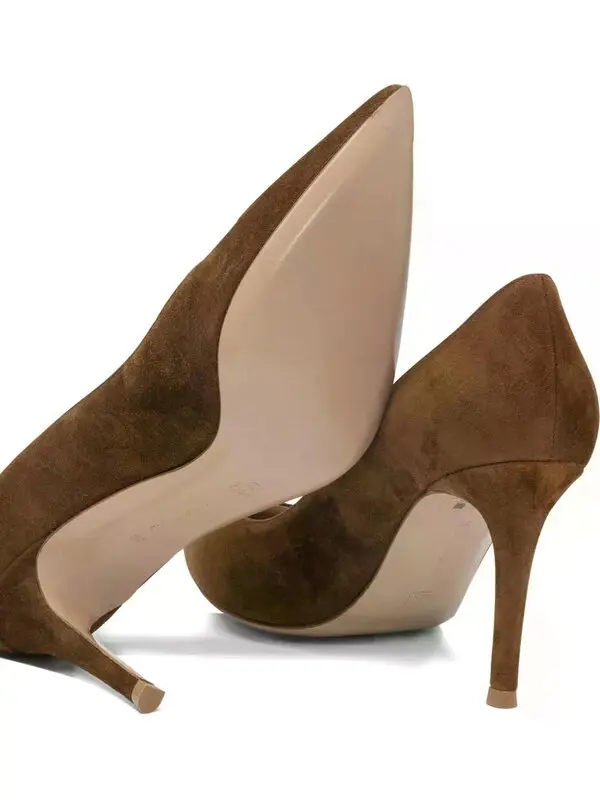 GIANVITO ROSSI 85mm Suede Pointed-toe Pumps - Brown