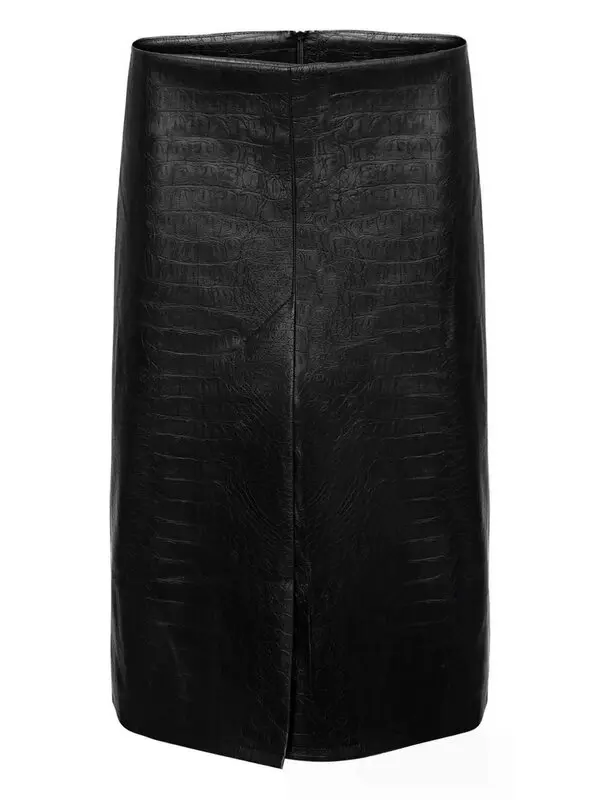 LIKA Crocodile-effect Midi Skirt