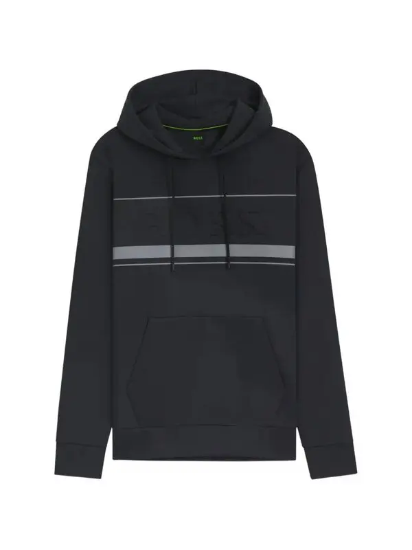 BOSS Logo-embossed Hoodie - Black