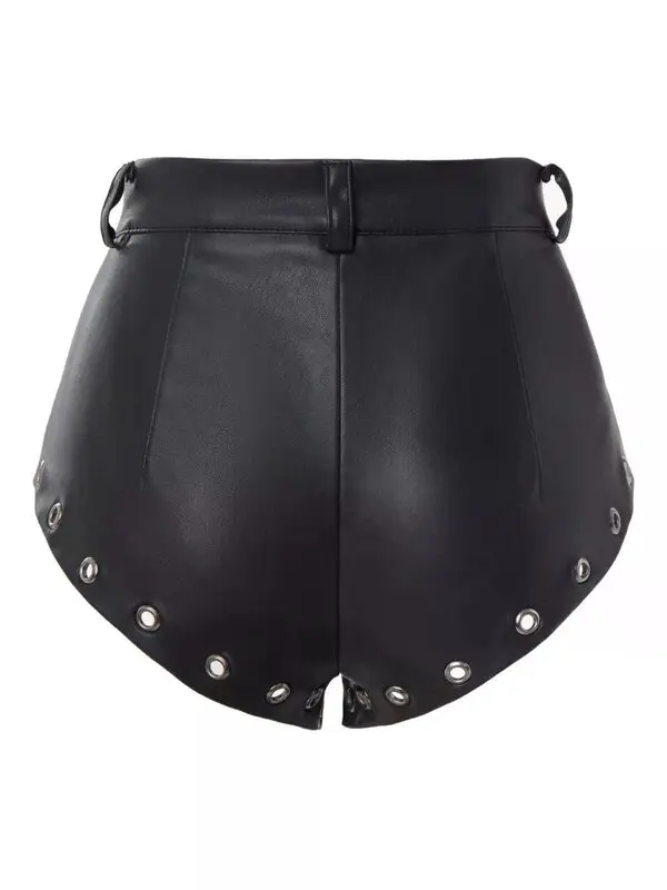 LIKA Detachable-leg Lace-up Eyelet Trousers - Black