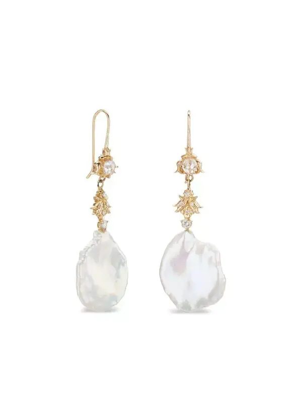 SOFIA ZAKIA 14k Yellow Boon Pearl Diamond Earrings - Gold