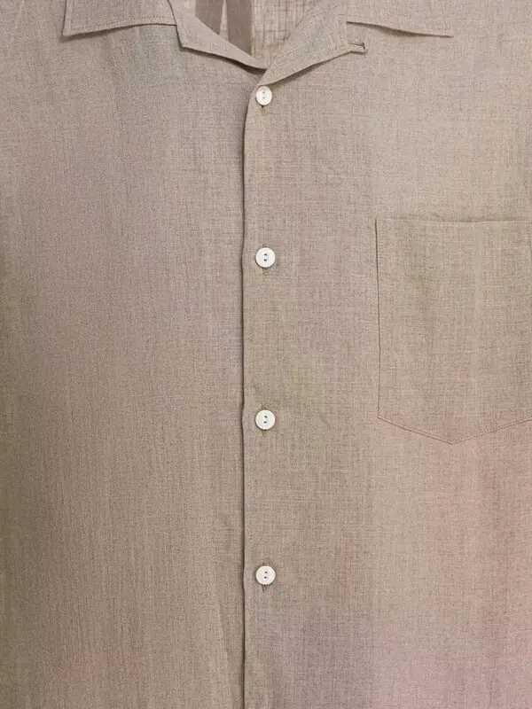 NONNATIVE Revere-collar Linen Shirt - Neutrals