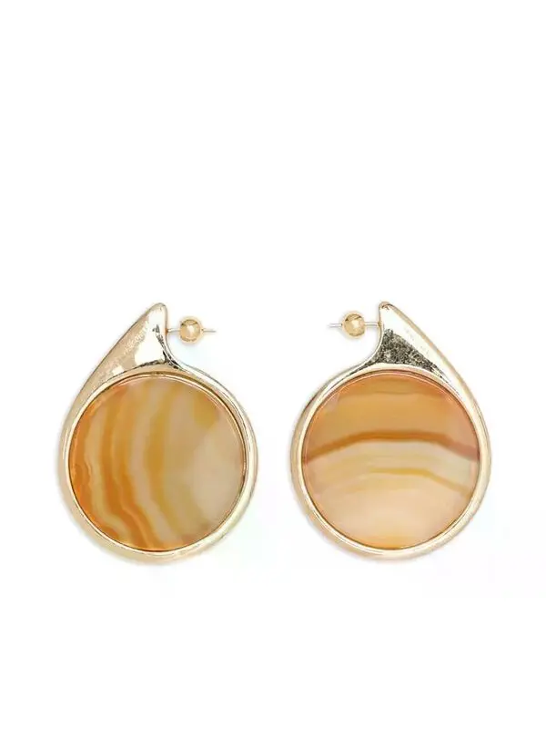 PANCONESI Agate Teardrop Earrings - Gold