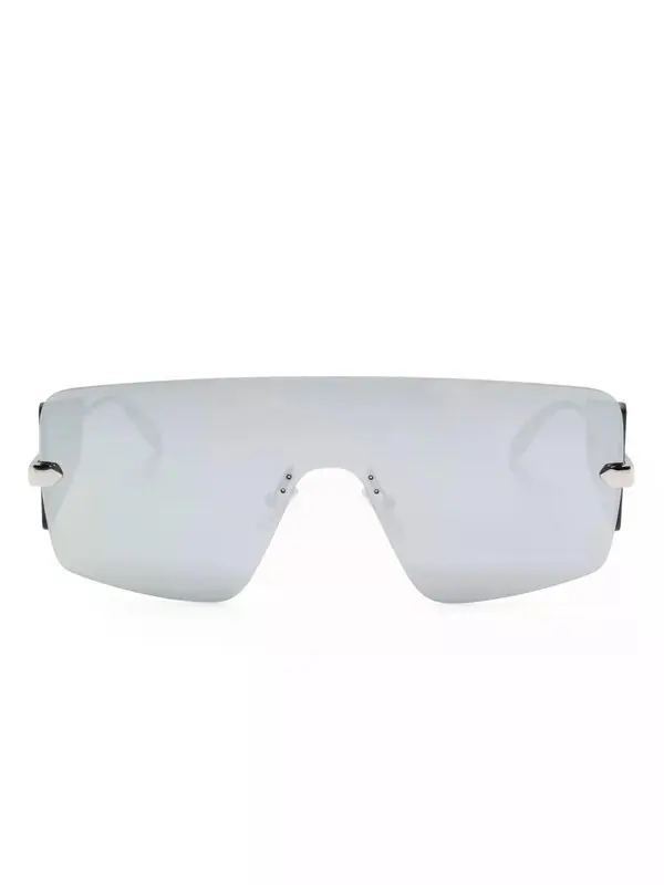 Alexander McQueen Oversized Mask Sunglasses - Silver