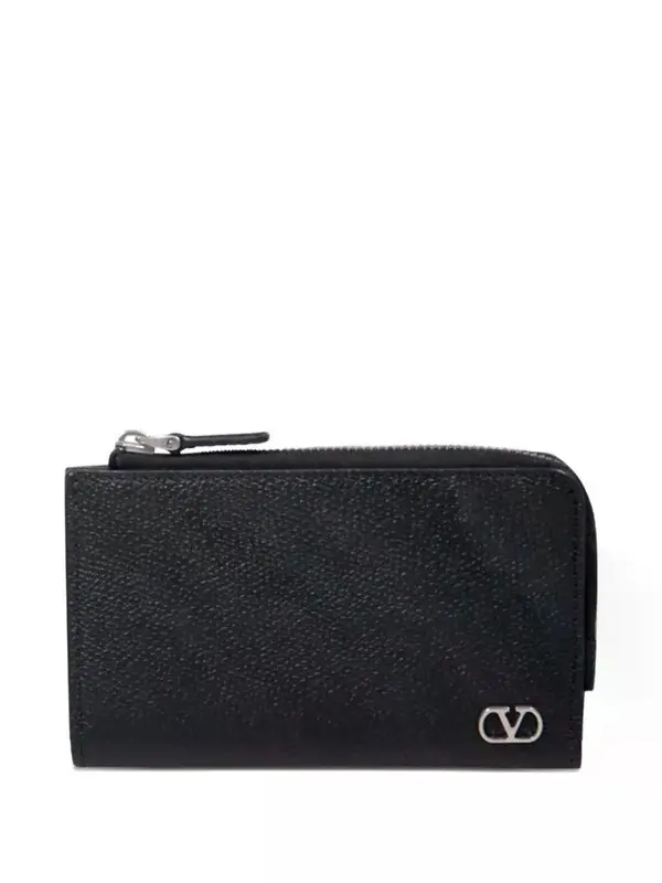 Valentino Garavani Zip-around Logo Card Holder - Black