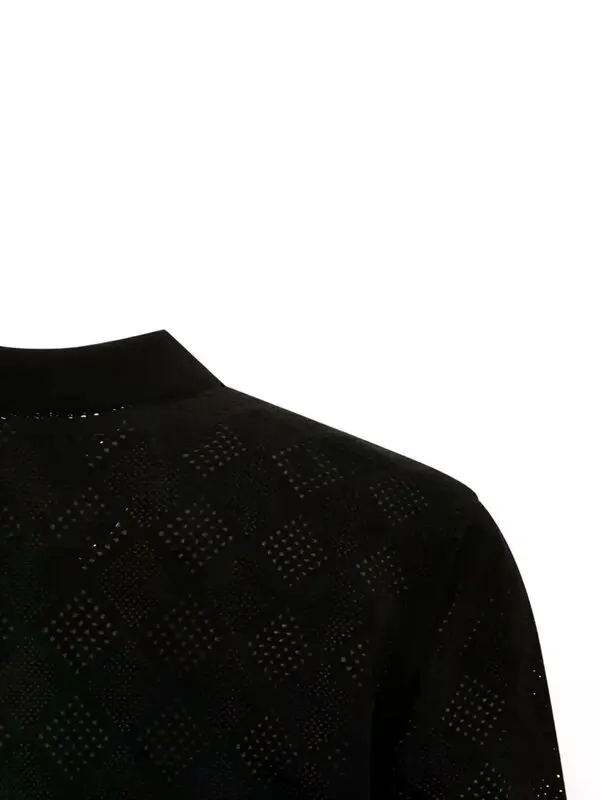 BEAMS Zip-front Mesh Polo Shirt