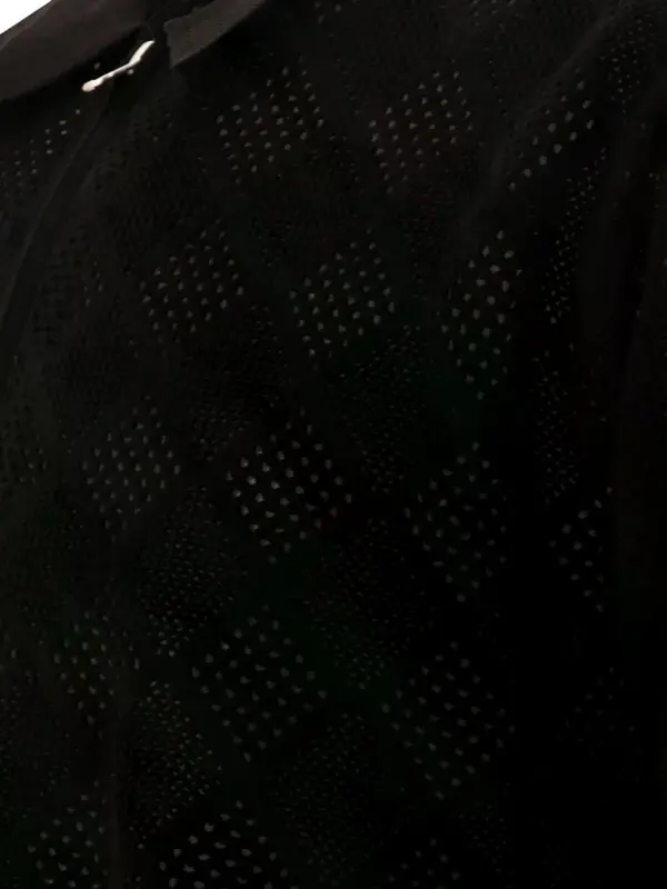 BEAMS Zip-front Mesh Polo Shirt