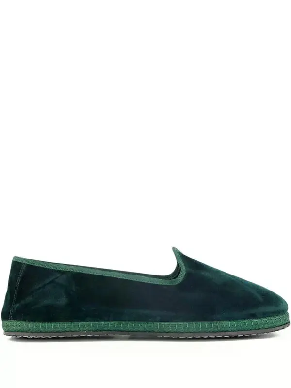Piedaterre Modigliani Velvet Flat Loafers - Green | Editorialist display picture 2
