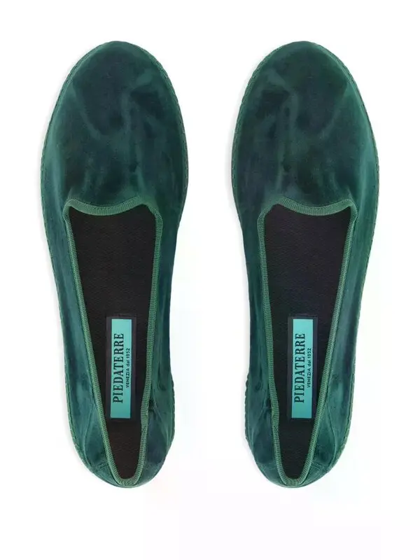 Piedaterre Modigliani Velvet Flat Loafers - Green | Editorialist display picture 3