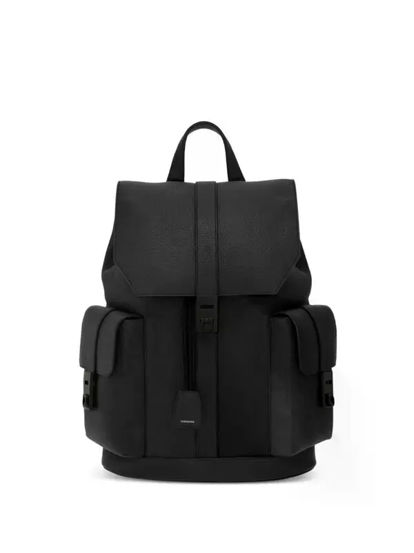 FERRAGAMO Drawstring Flap Backpack - Black