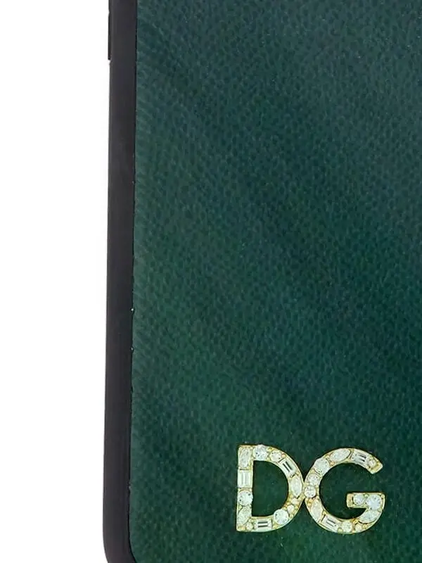 Dolce & Gabbana Crystal-embellished Leather X-xs Iphone Cover - Green