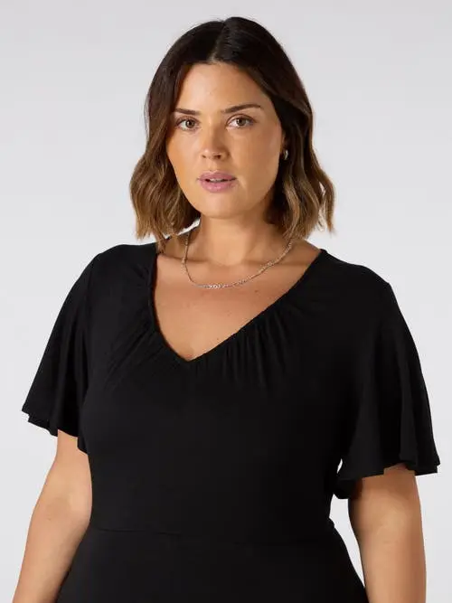 LIVE UNLIMITED Jersey V-neck Maxi Dress