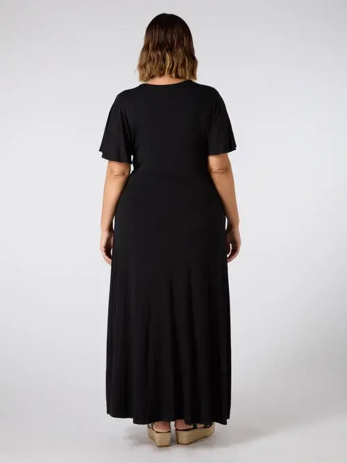 LIVE UNLIMITED Jersey V-neck Maxi Dress