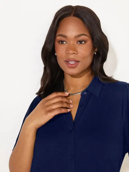 LIVE UNLIMITED Flutter Sleeve Shirt Dress
