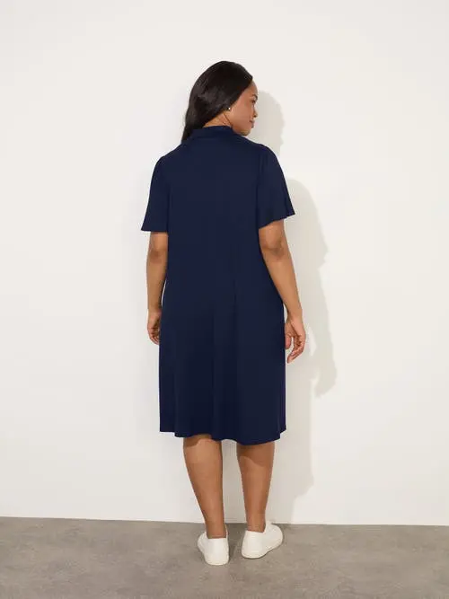 LIVE UNLIMITED Flutter Sleeve Shirt Dress
