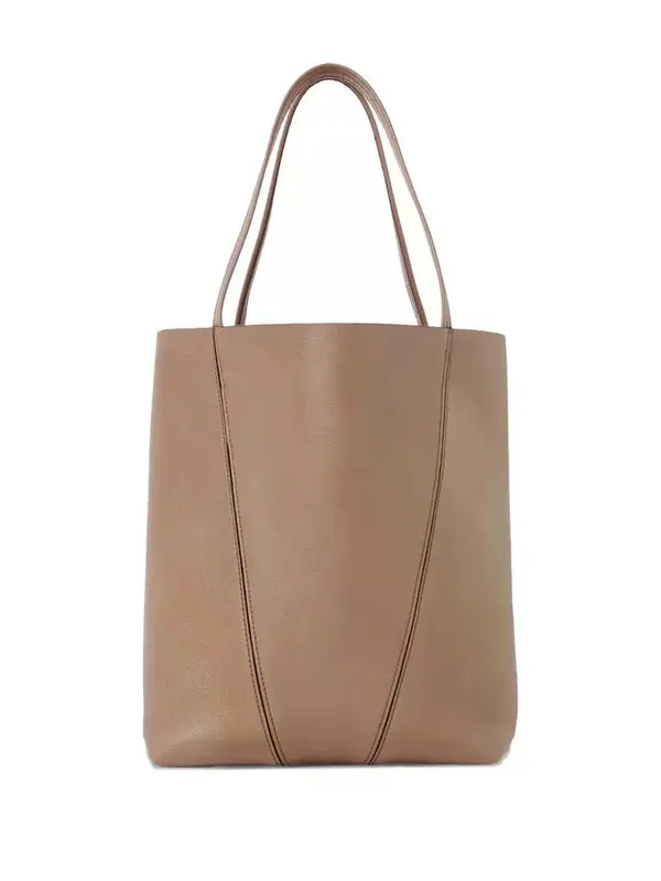 Chloé Leather Tote With Chain Detail - Pink