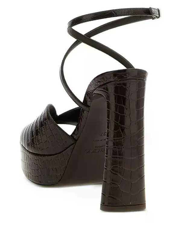 JIMMY CHOO 125mm Karli Platform Sandals - Brown
