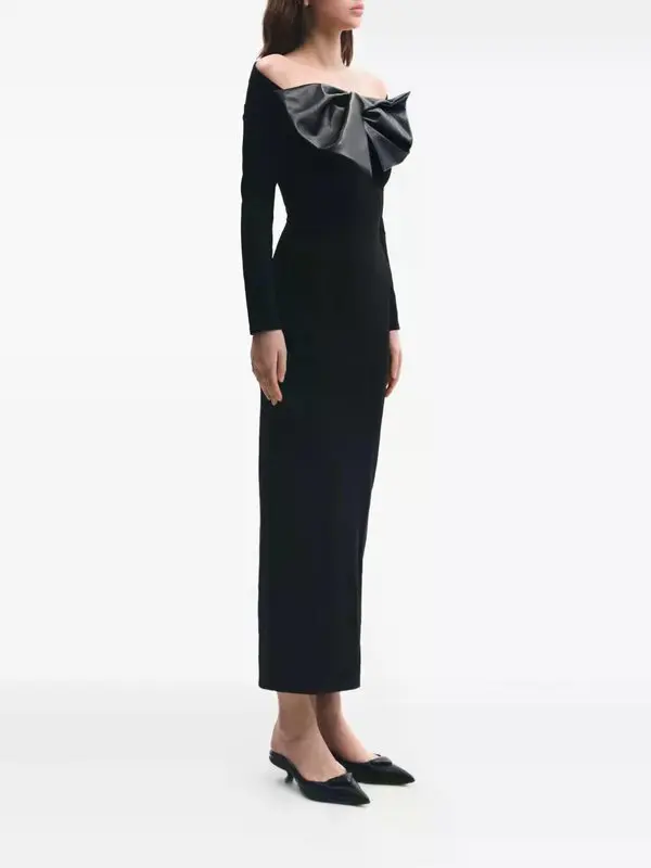 LIKA Bow-embellished Off-the-shoulder Dress