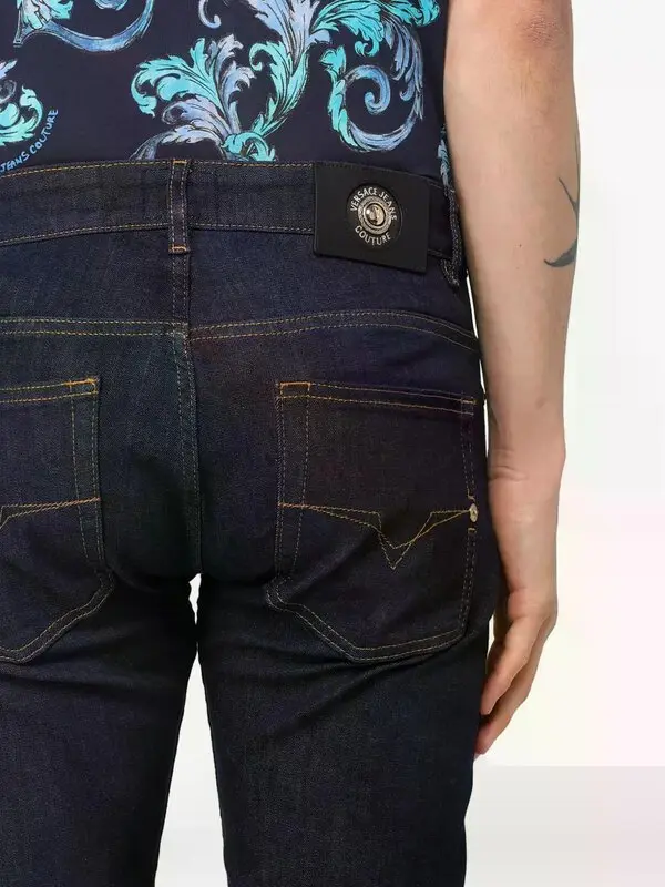 Versace Logo-patch Five-pocket Jeans