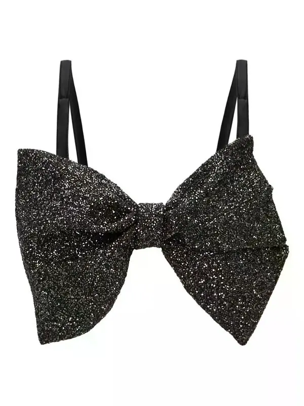 LIKA Bow-embellished Cut-out Blouse - Black