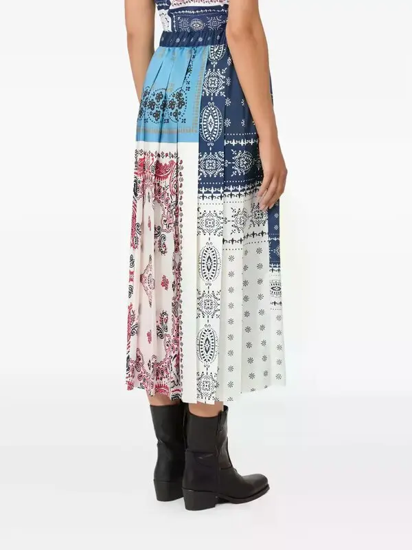 Max Mara Luna Printed Pleated Midi Skirt