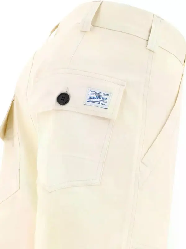 ANDBLUE Patch-pocket Trousers With Button Fly - Neutrals