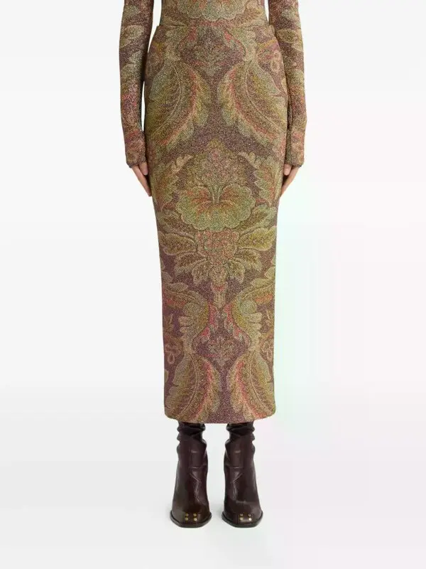 Etro Paisley Pattern Midi Skirt