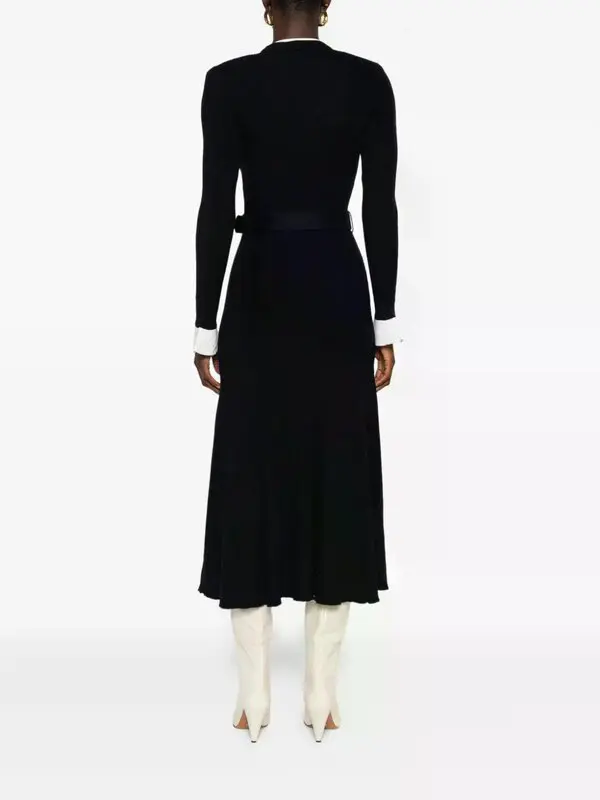 SELF-PORTRAIT Button-detailed Ribbed-knit Maxi Dress