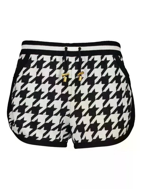 Balmain Houndstooth Knit Shorts