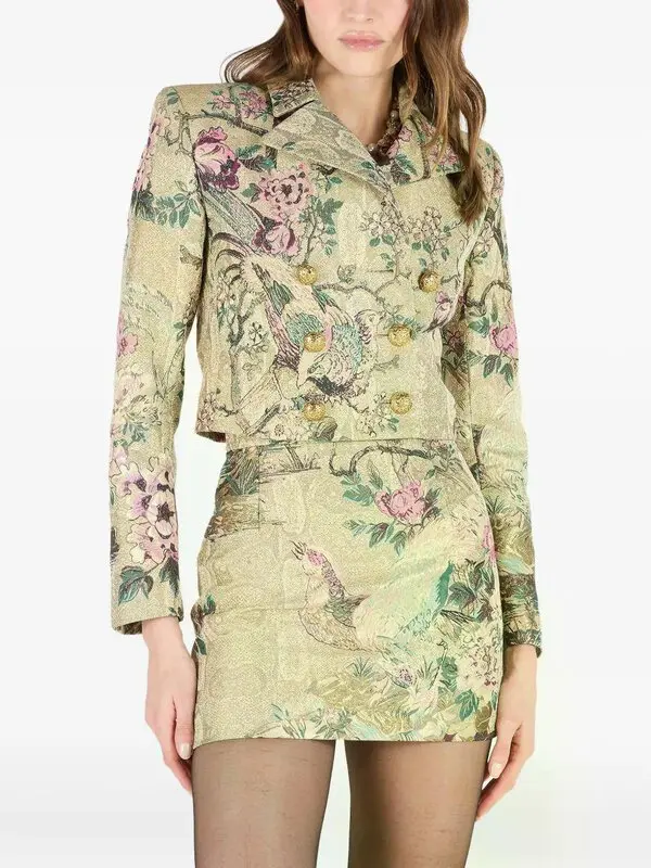Roberto Cavalli Pheasant Floral Double-breasted Jacket