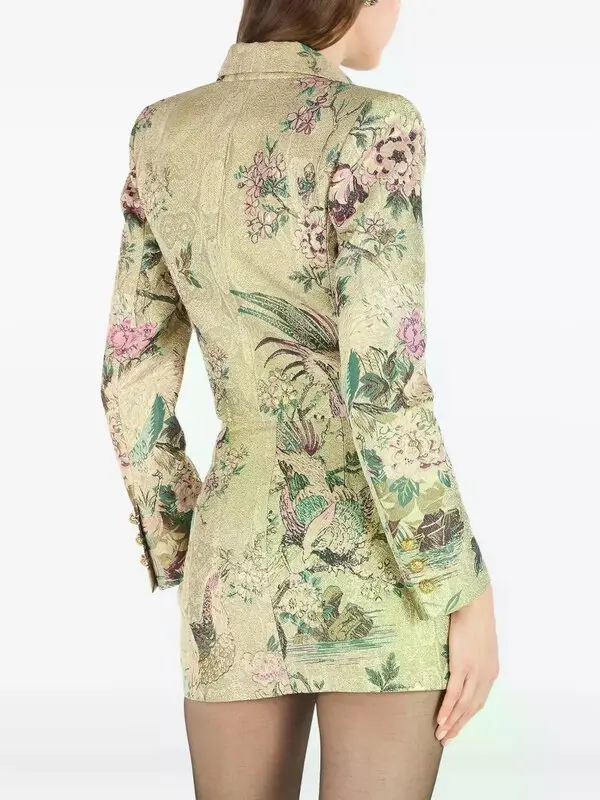 Roberto Cavalli Pheasant Floral Double-breasted Jacket